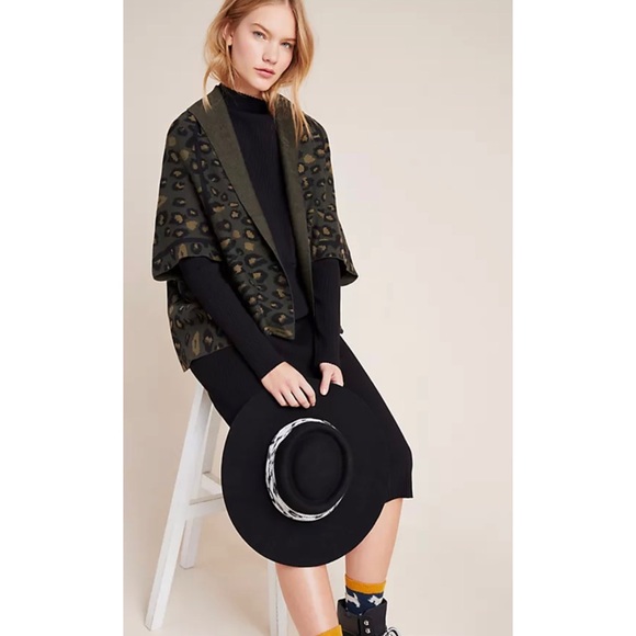 Look By M | Sweaters | Look By M New York Shawl Collar Leopard Open ...